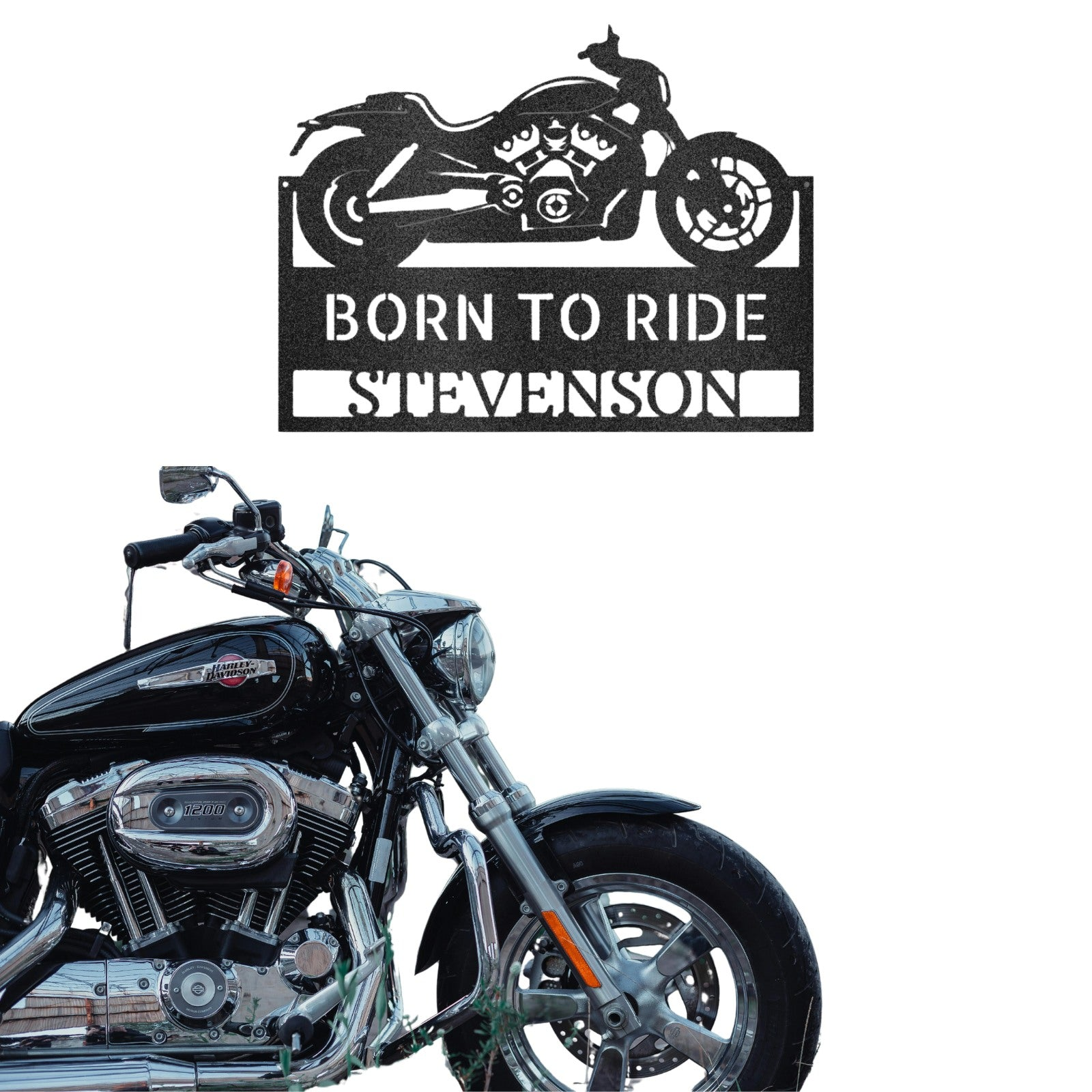 Personalized Motorcycle Powder Coated Steel Signs - Motorcycle Décor ...